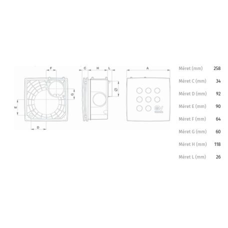 Vortice Micro 100 I T HCS radiális kisventilátor süllyesztet